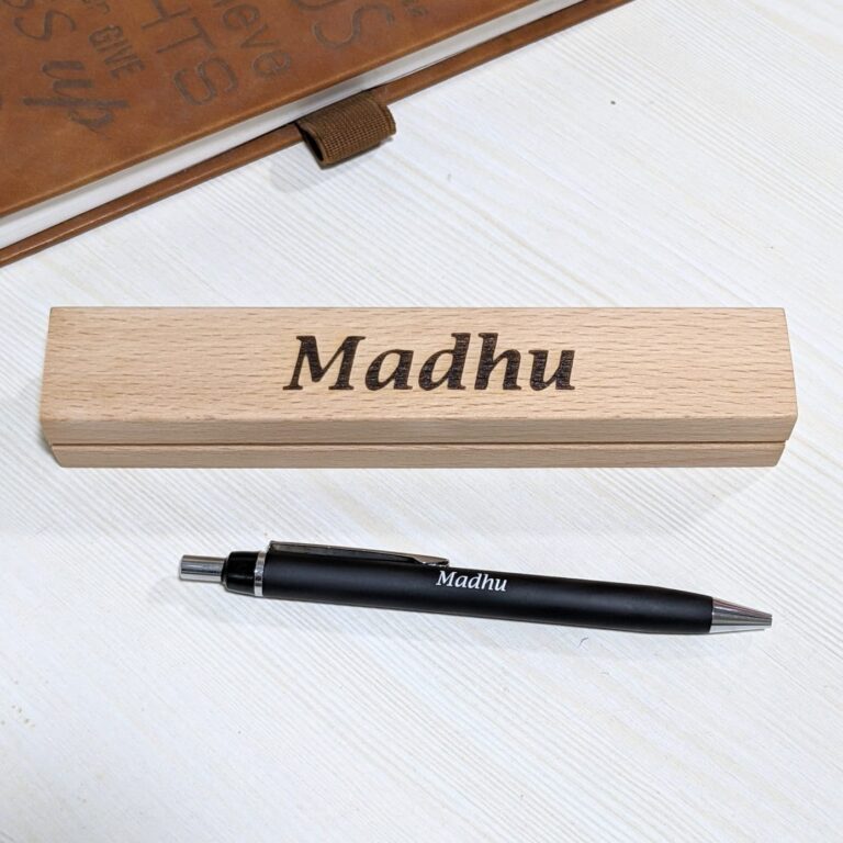 Personalized Wooden Pen Stand For Office - Corporate Gifts - Office Pen ...
