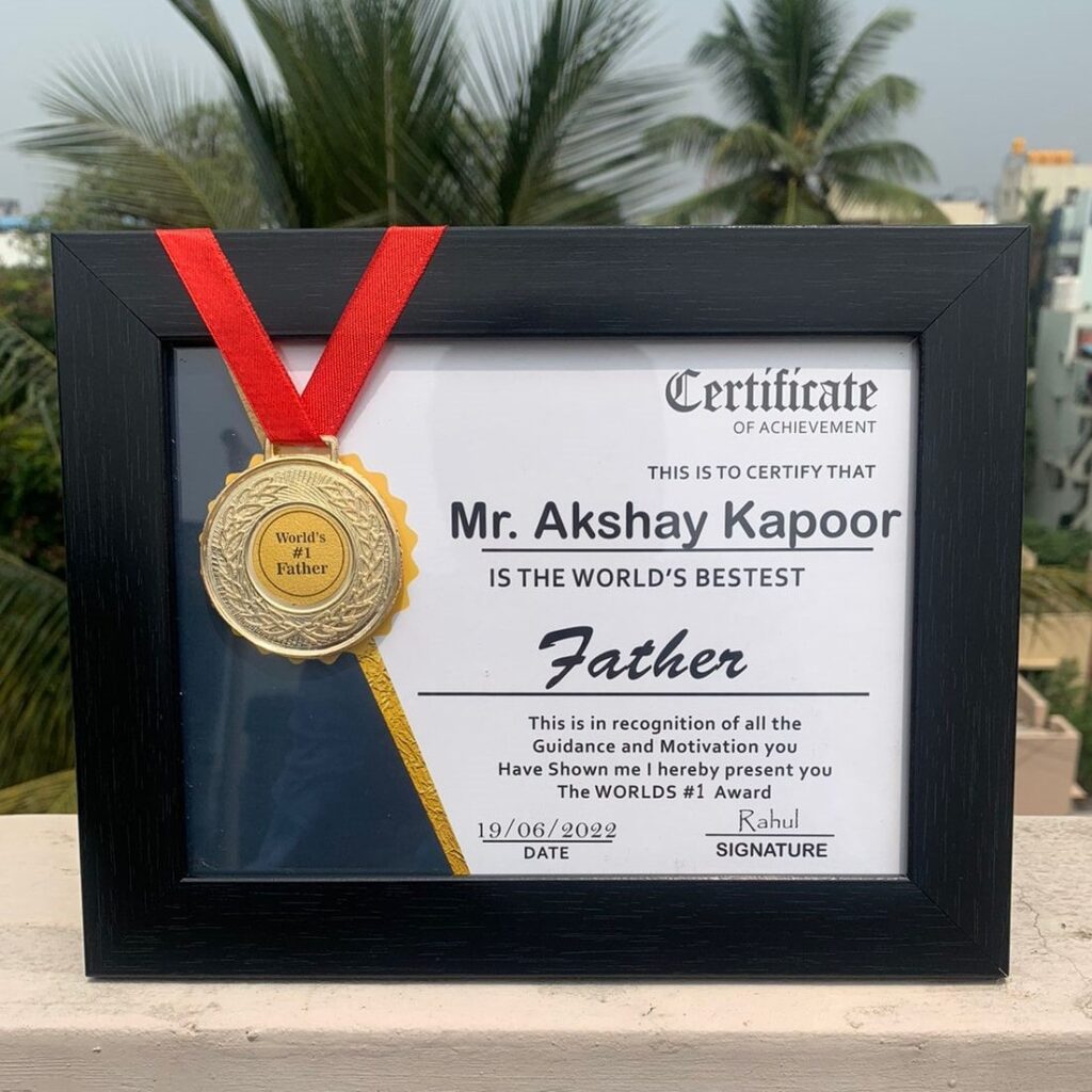 Father’s Day Special Certificate Frame With Medal - Gift For Dad - Gift ...