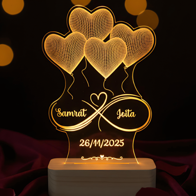 Personalized Couple LED Lamp - Custom Photo & Name - Valentine’s Day Gift