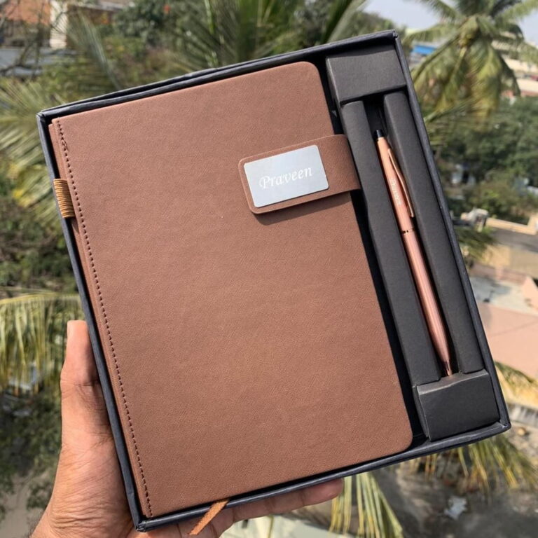 Personalized Diary With Card Holder & Pen - Gift For Corporate Employee ...