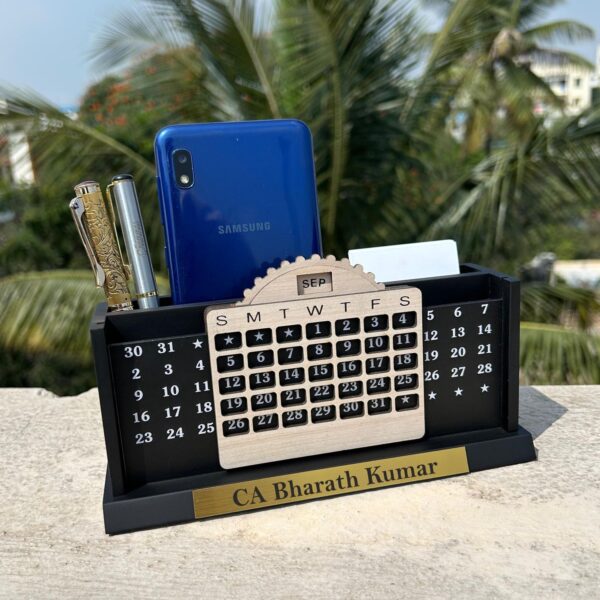 Personalized Wooden Pen Stand For Office - Corporate Gifts - Office Pen ...