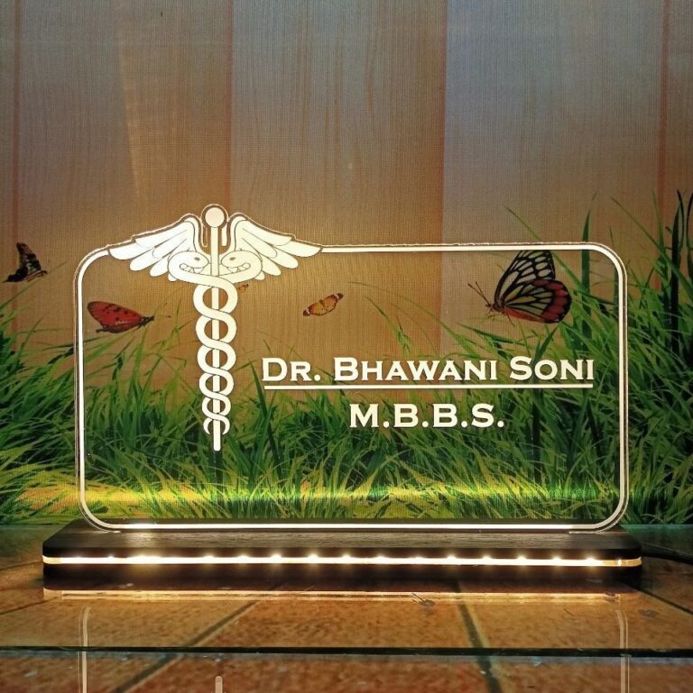 Best Gift For Doctors - Personalized LED Name Plate For Doctors ...