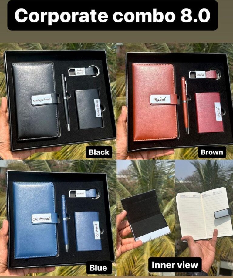 Personalized Diary With Card Holder & Pen - Gift For Corporate Employee ...