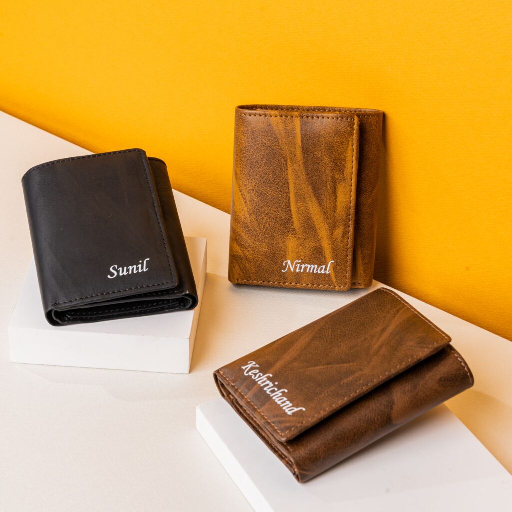 Premium Leather Personalized Wallet With Metallic Charm - Birthday Gift ...