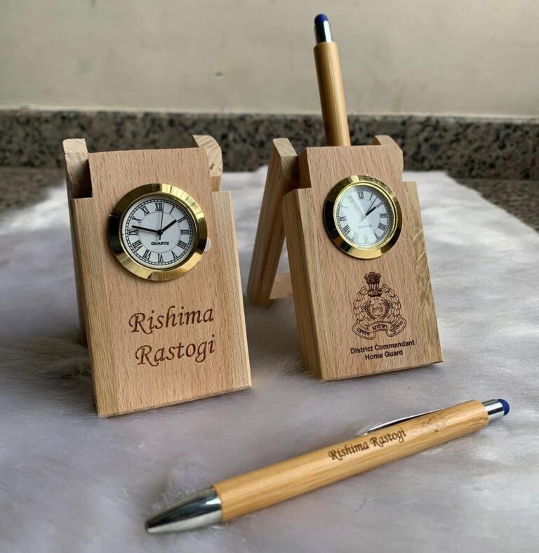Personalized Wooden Pen Stand For Office - Wooden Pen - Corporate Gifts ...