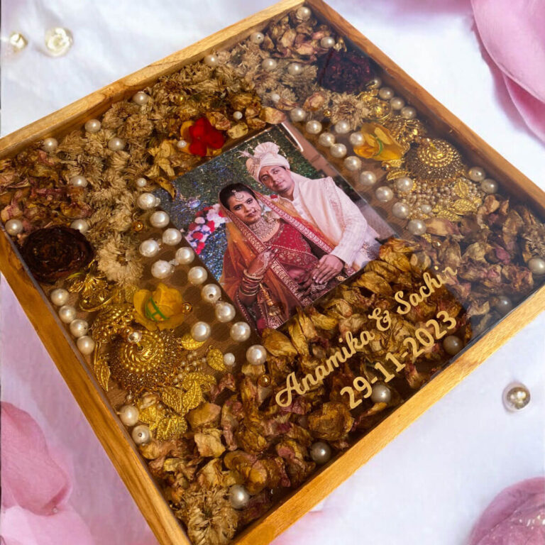 Wedding Varmala Preservation - Wedding Resin Art - 12 Inch Square Resin ...